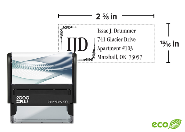 stampersDIRECT - 2000 Plus® PrintPro™ 50 Self-Inking Monogram Stamp
